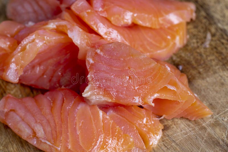 Red Salted Fish Cut into Chunks during Cooking Stock Photo - Image of ...