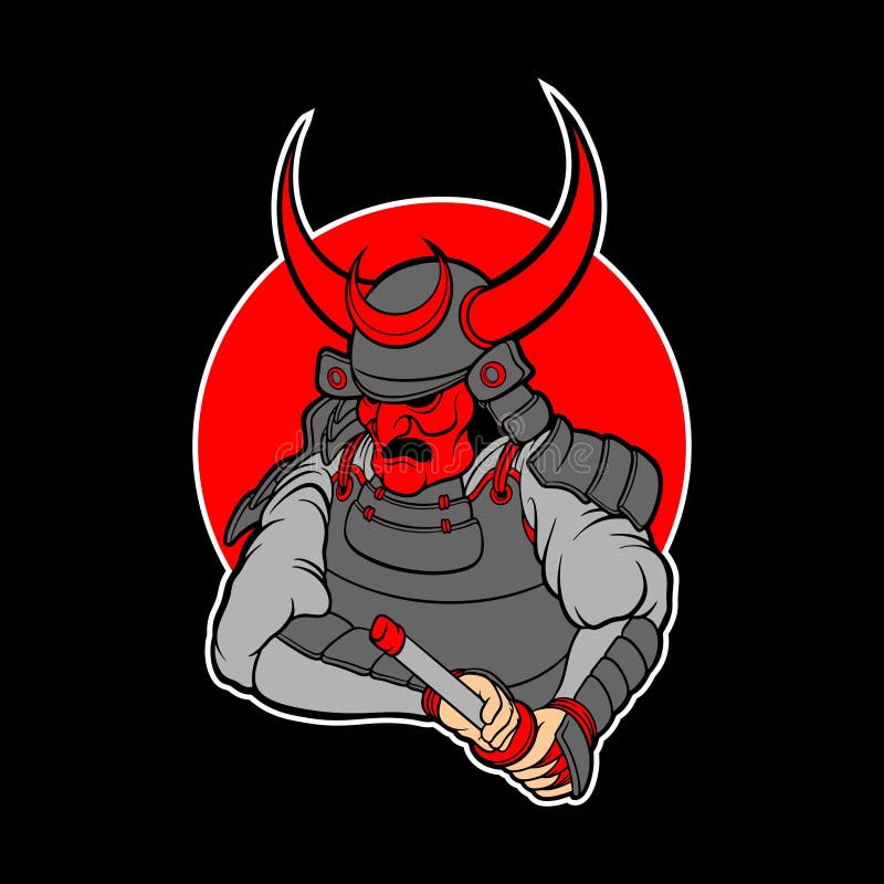 The red samurai stock vector. Illustration of fighter - 202038557