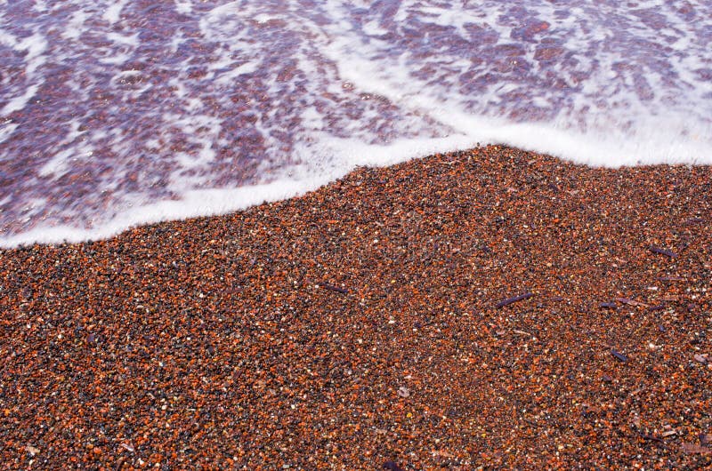 Red Sand on the Beach of Santorini, Greece Stock Image - Image of ...