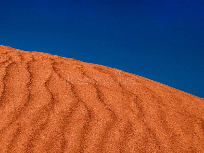 Red Sand Dune with Ripples and Blue Sky. Stock Photo - Image of saudi ...