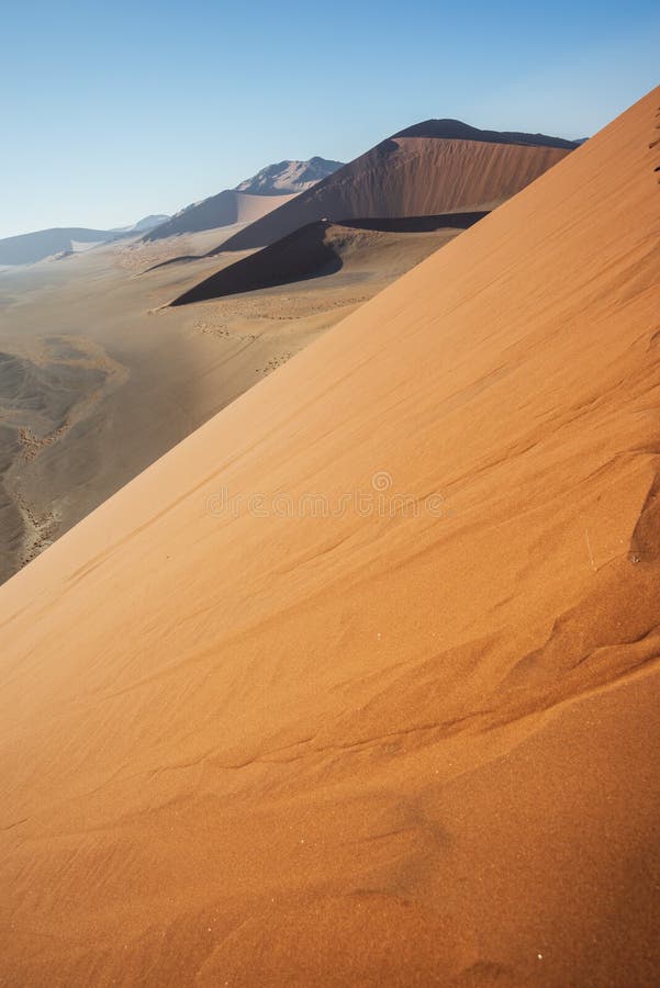 Red sand dunes stock image. Image of africa, morning - 192946043