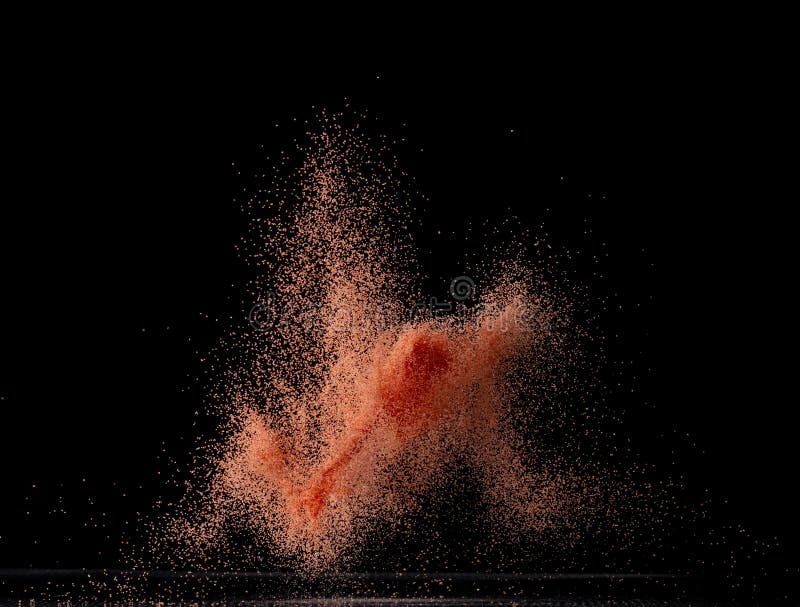 Red Sand Flying Explosion, Particle Dot Grain Wave Explode. Abstract ...