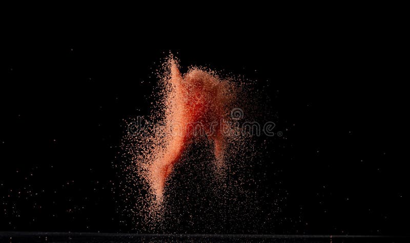 Red Sand Flying Explosion, Particle Dot Grain Wave Explode. Abstract ...
