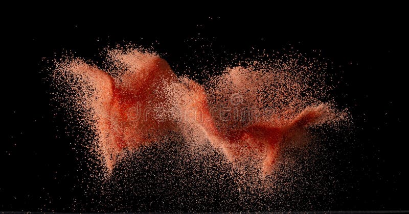 Red Sand Flying Explosion, Particle Dot Grain Wave Explode. Abstract ...