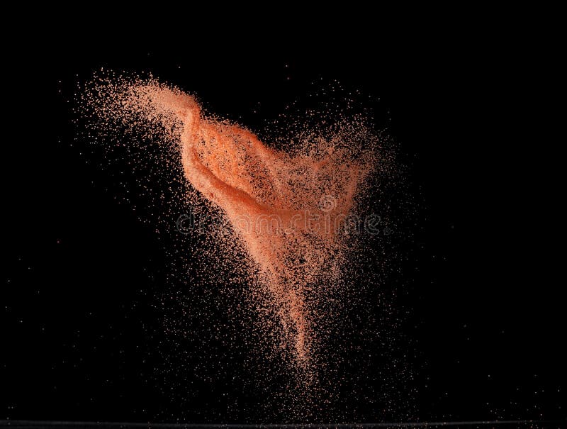 Red Sand Flying Explosion, Particle Dot Grain Wave Explode. Abstract ...