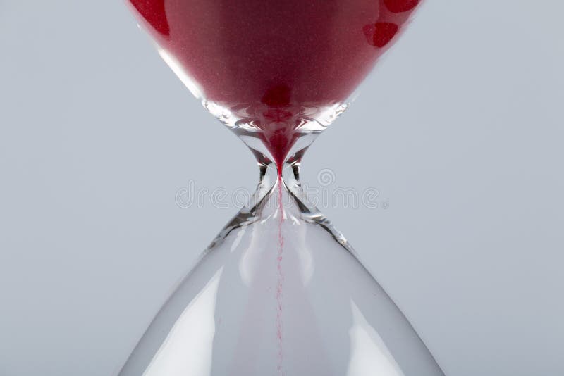Red Sand in an Hourglass, Horizontal Stock Photo - Image of measurement ...