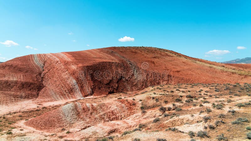 Red Sand Mountains in the Desert Area Stock Image - Image of landscape ...