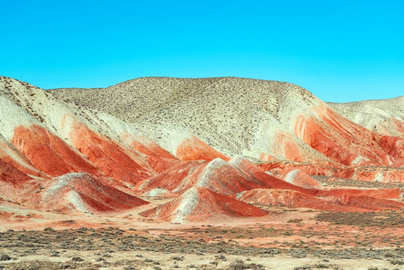 Red Sand Mountains in the Desert Area Stock Image - Image of outdoor ...