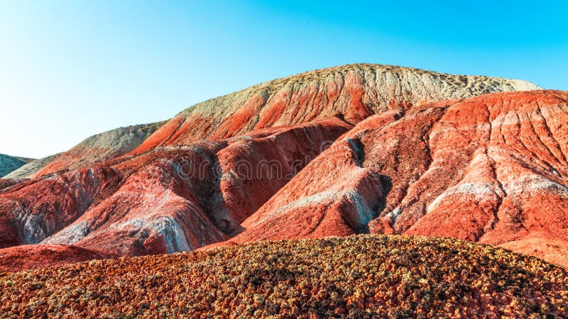 Red Sand Mountains in the Desert Area Stock Photo - Image of adventure ...