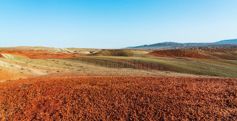 Red Sand Mountains in the Desert Area Stock Photo - Image of natural ...
