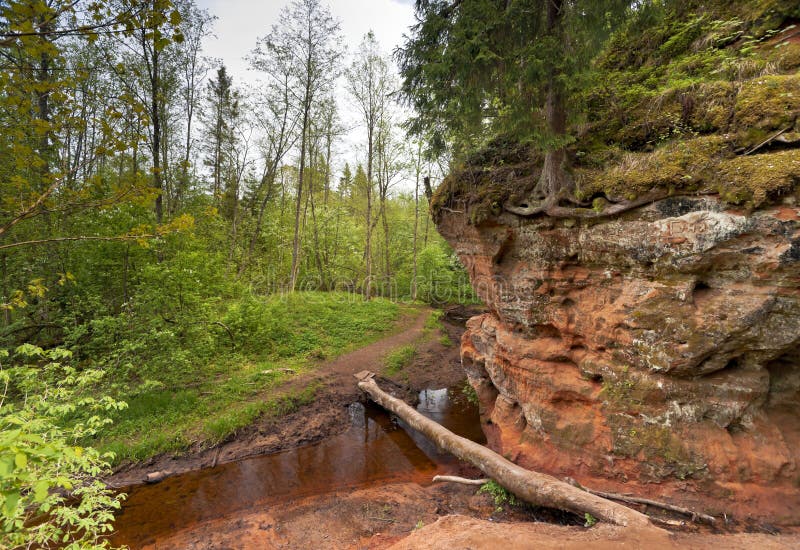 Red sand of river-bank stock image. Image of geology - 25391493