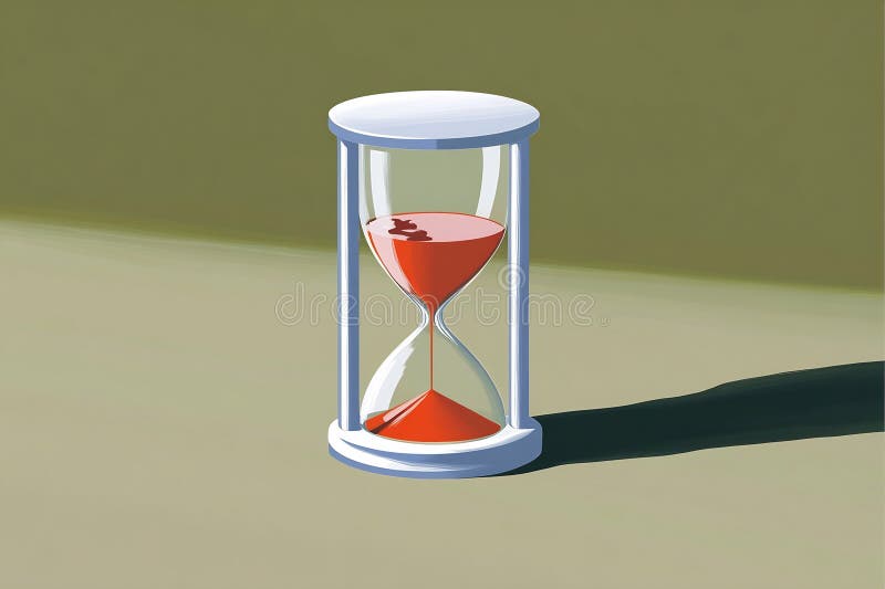 Red Sand Timer on Simple Base Stock Image - Image of symbol, countdown ...