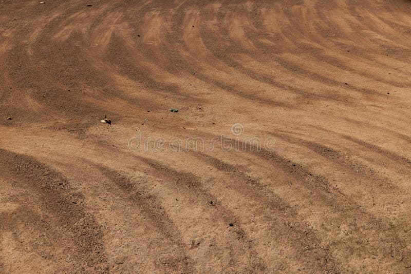 A Walking Red Path Made of Rammed Sand after Sweeping Stock Image ...