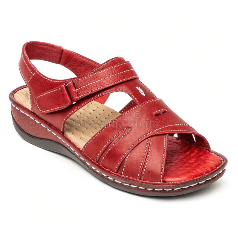 Red Sandal Isolated on Transparent Background Stock Illustration ...