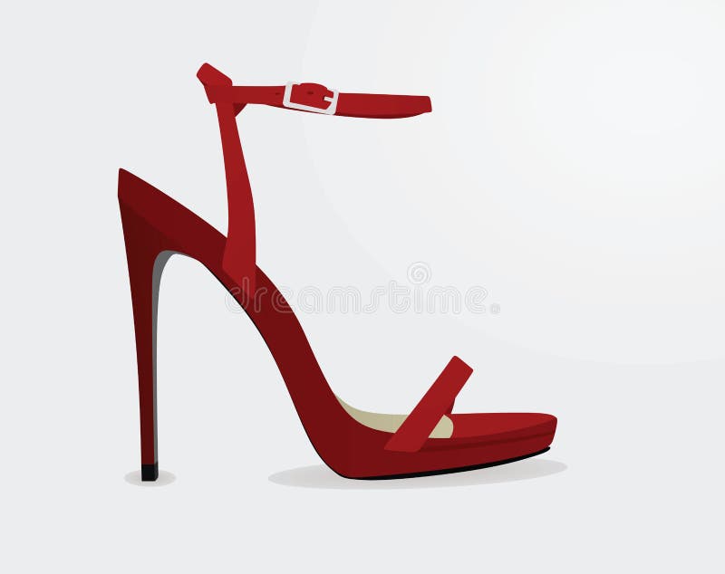 Red sandal side view stock vector. Illustration of closeup - 113168331