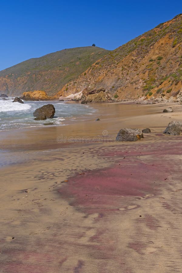 Red Sands on a Remote Coast Stock Image - Image of coastal, pacific ...