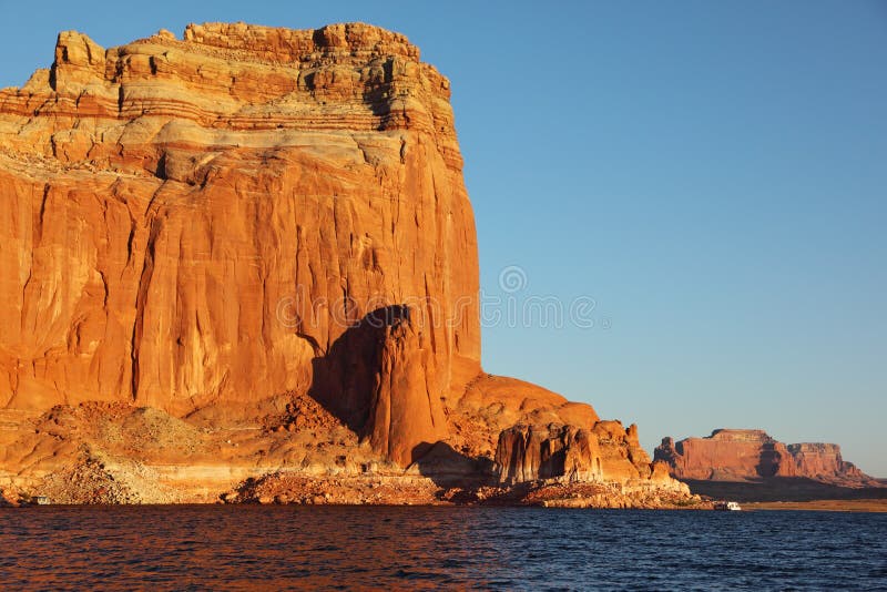 Red sandstone cliffs stock image. Image of west, reflection - 18342749