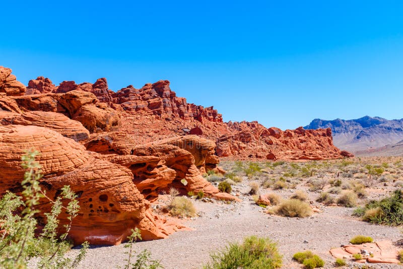 Red Sandstone Range at Valley of Fire State Park Stock Image - Image of ...