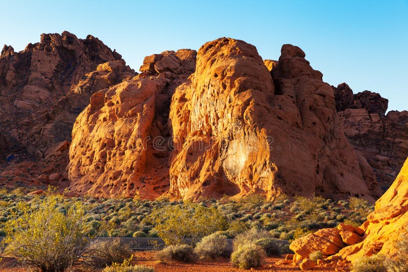 Red Sandstone Rocks, Nevada Stock Photo - Image of nevada, mountain ...