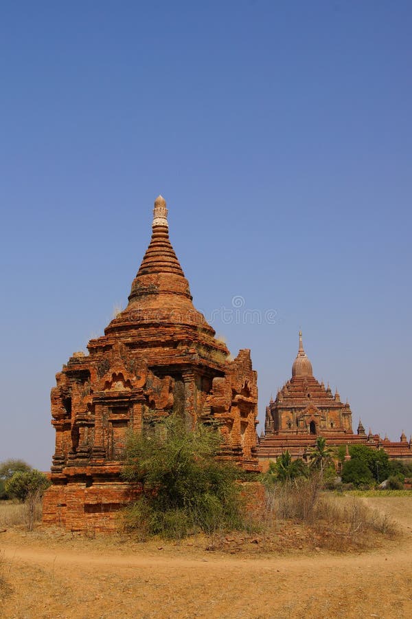 Red Sandstone Stupas and Temple Stock Photo - Image of sandstone ...