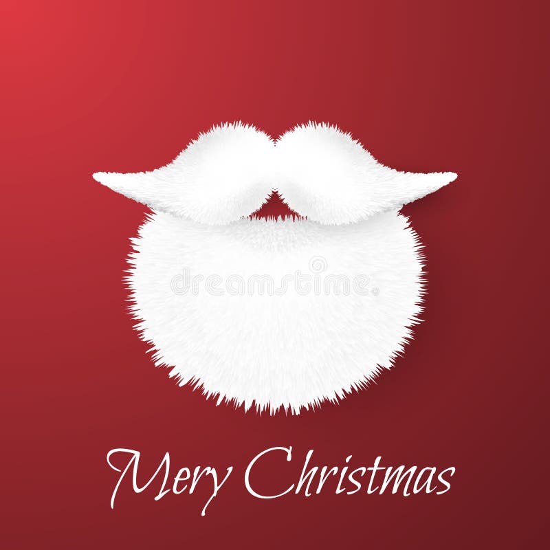 Red Santa Claus Beard on Red Background. Vector Illustration Stock ...