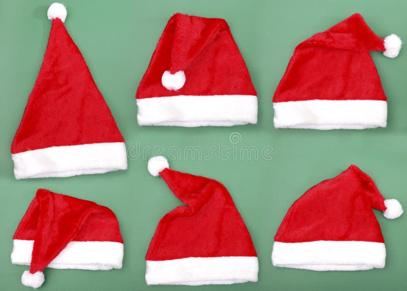 Red santa hats stock image. Image of celebration, seasonal - 12036597