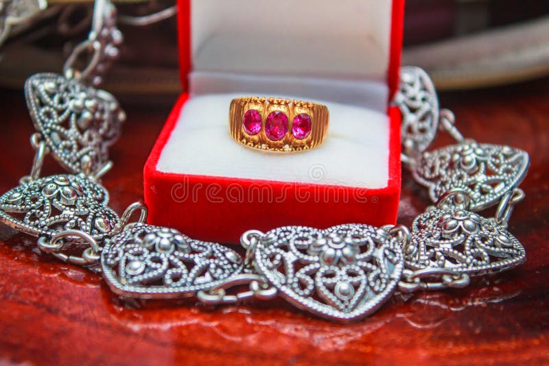 Red sapphire ring gold stock image. Image of rock, garnet - 161739489