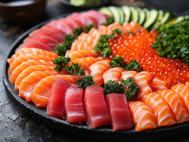 Red Sashimi Plate, Japanese Food Stock Image - Image of asian, health ...