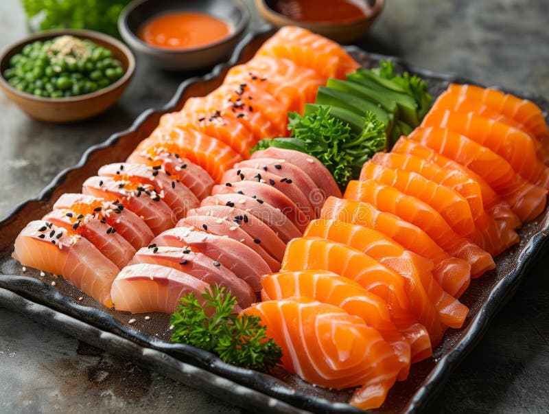 Red Sashimi Plate, Japanese Food Stock Image - Image of fish, health ...