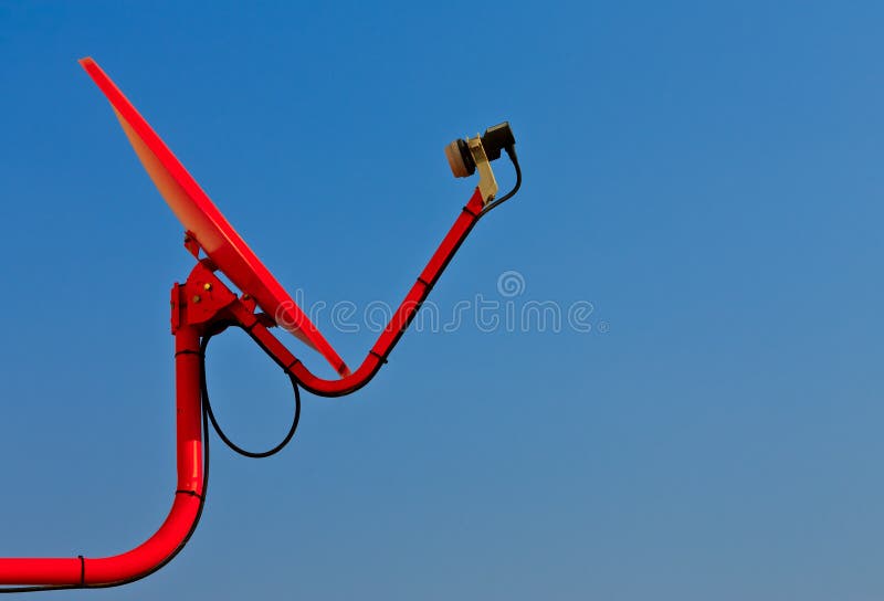 Red satellite dish stock image. Image of information - 25357205