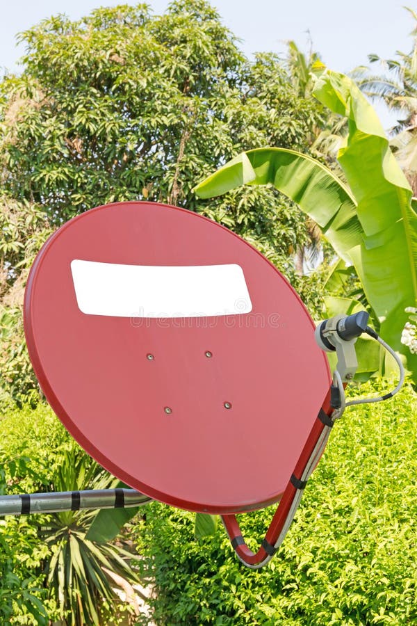 Red Satellite dish stock photo. Image of aerial, bowl - 40624332