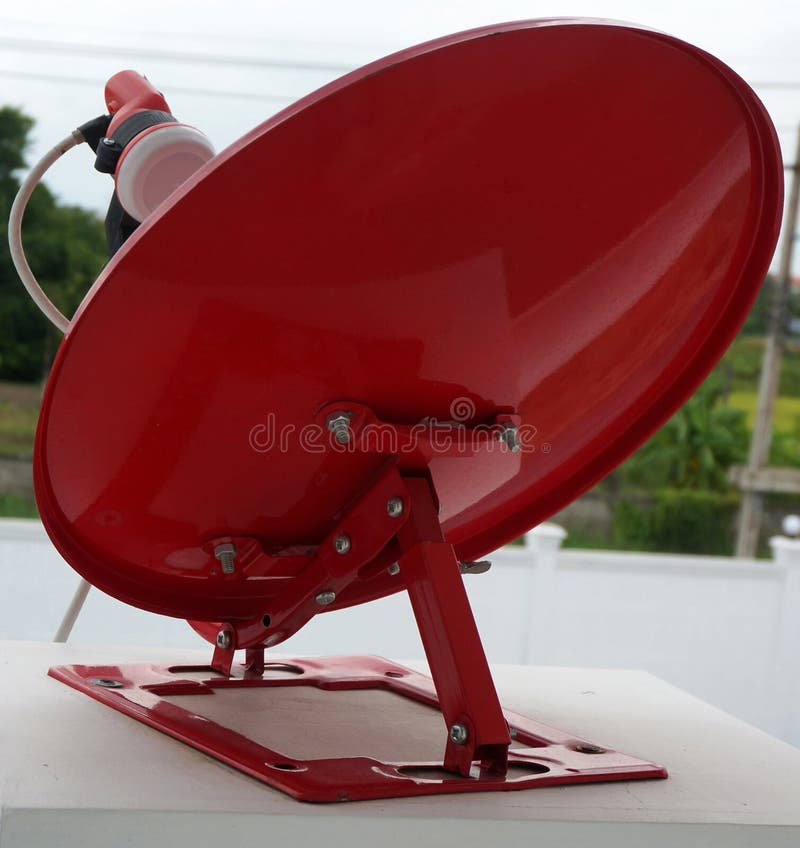 Red satellite dish stock photo. Image of dish, receiver - 43431992