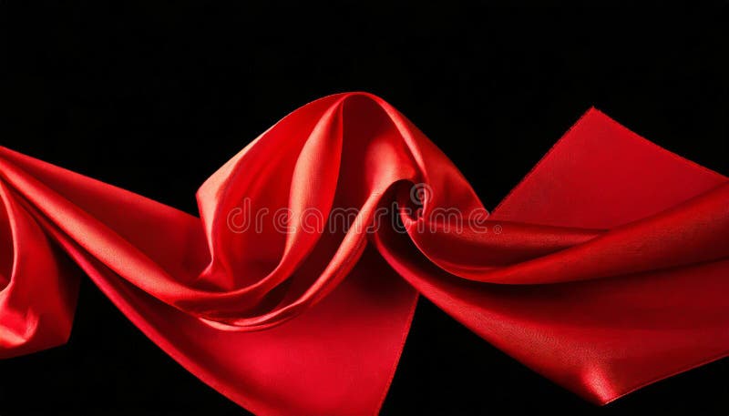 Red Satin Border.Isolated on Black Stock Illustration - Illustration of ...