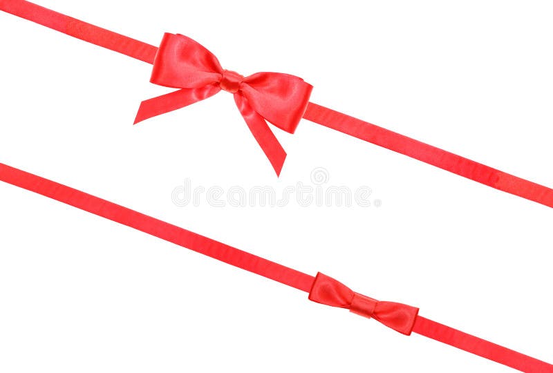 Red Satin Bow Knot And Ribbons On White - Set 45 Stock Photo - Image of ...