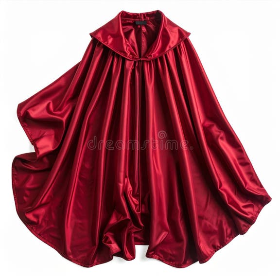 Red Satin Cape on White Background Stock Illustration - Illustration of ...