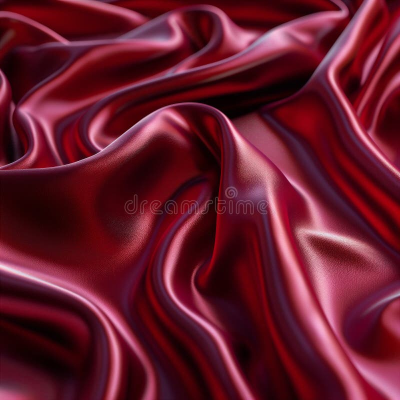 Red Satin Cloth, Fabric Drapes Softly Creating Elegant Background ...