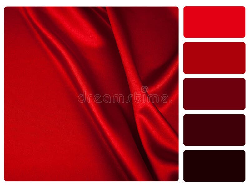 Red Satin Colour Palette Swatch Stock Illustration - Illustration of ...