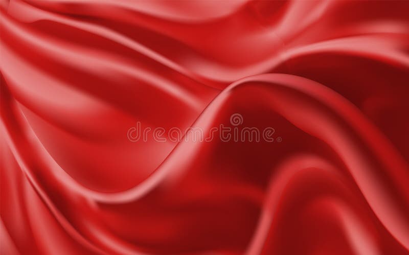 Red Satin Isolated on White Background. Flutters in the Wind Stock ...