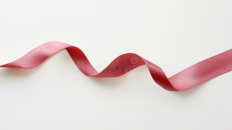 Red Satin Ribbon Curled on White Background Stock Illustration ...