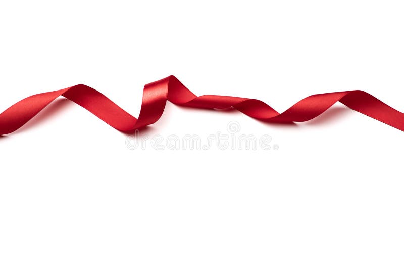 Red Satin Ribbon Isolated on White Background Stock Illustration ...