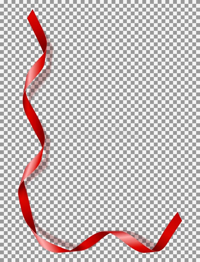 Red Satin Ribbon on Transparent Backdrop Stock Vector - Illustration of ...
