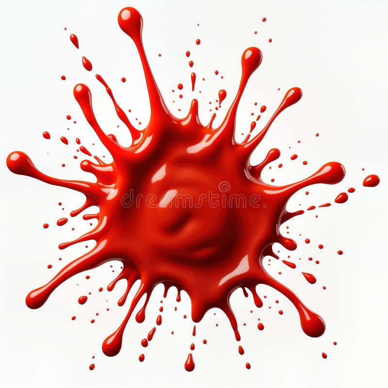 Red Sauce Splash Isolated on White Studio Background. Vivid Red Liquid ...