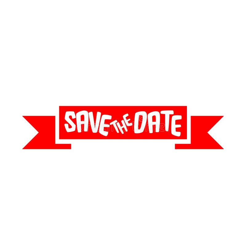 Red Save the Date Label Isolated on White Background Stock Vector ...