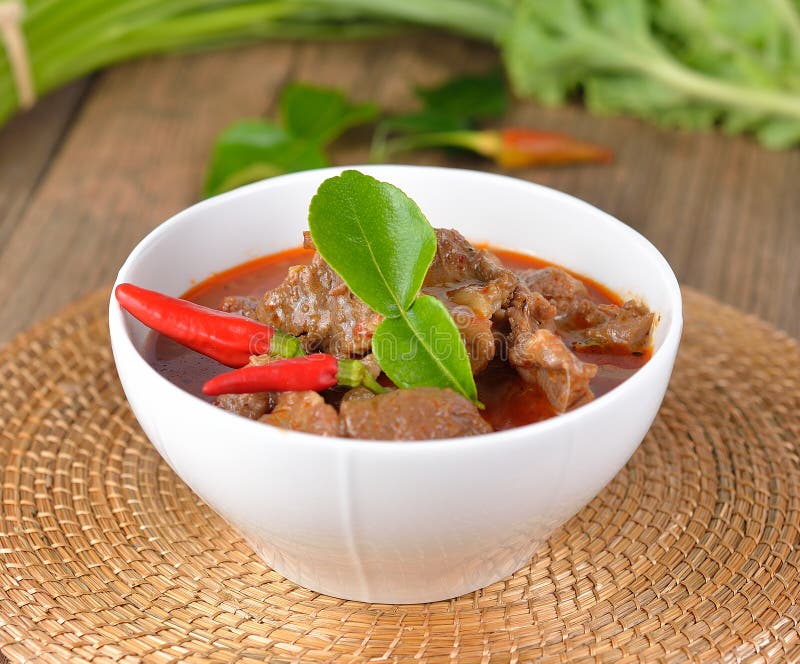 Red Savory Curry with Pork ( Pork Paneang ), Thai Cuisine Stock Photo ...
