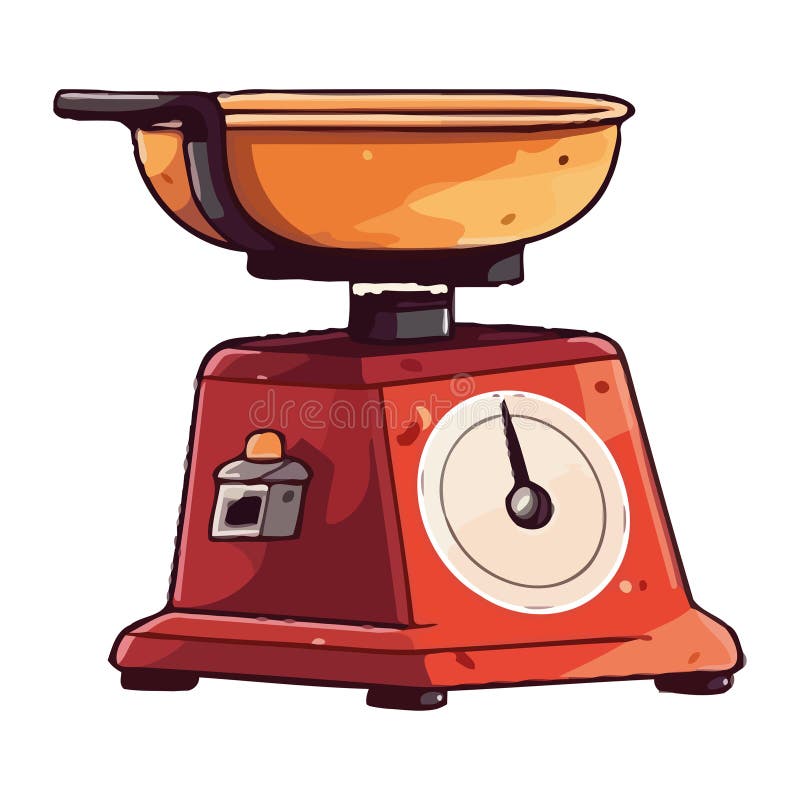 Red Scale Balance Kitchen Utensil Stock Vector - Illustration of ...