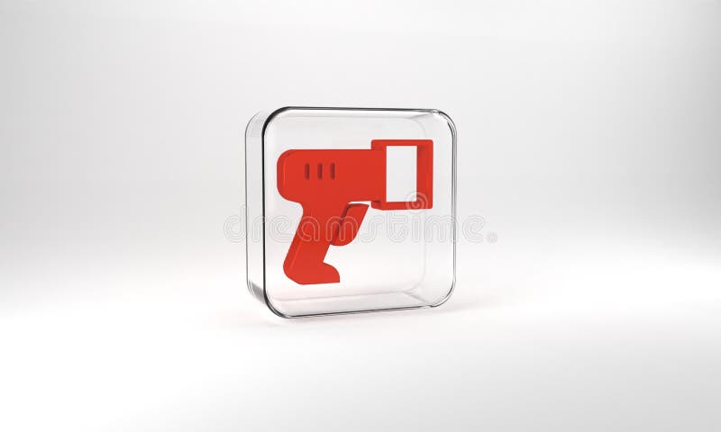 Red Scanner Scanning Bar Code Icon Isolated on Grey Background. Barcode ...
