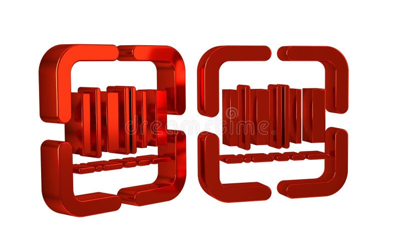 Red Scanner Scanning Bar Code Icon Isolated on Transparent Background ...