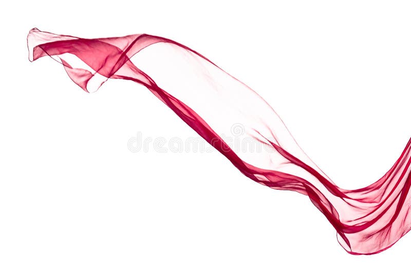 Red Scarf in the Wind , Isolated on White Stock Photo - Image of cloth ...