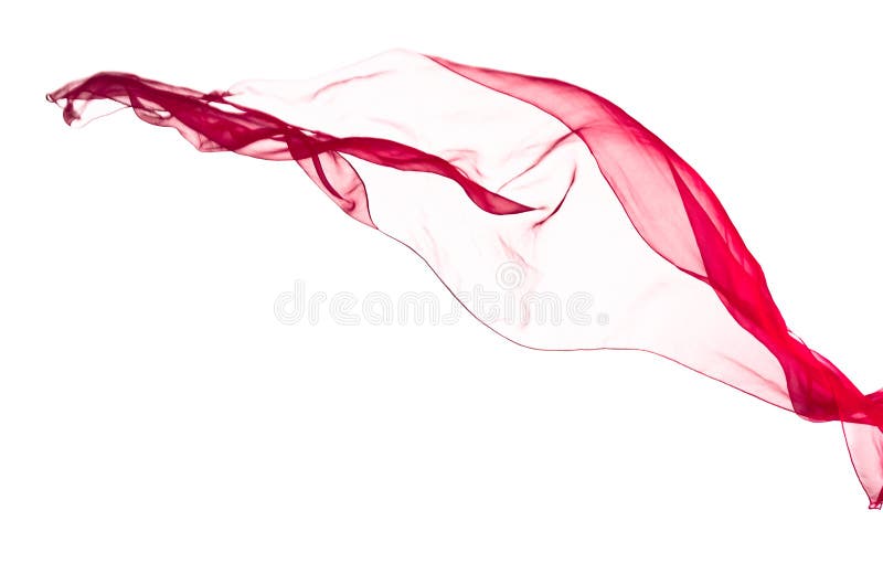 Red Scarf in the Wind , Isolated on White Stock Photo - Image of color ...