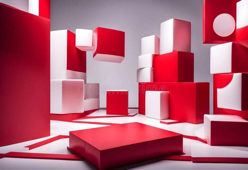 Red Scene, Red Stage for Product Presentation Made Stock Illustration ...